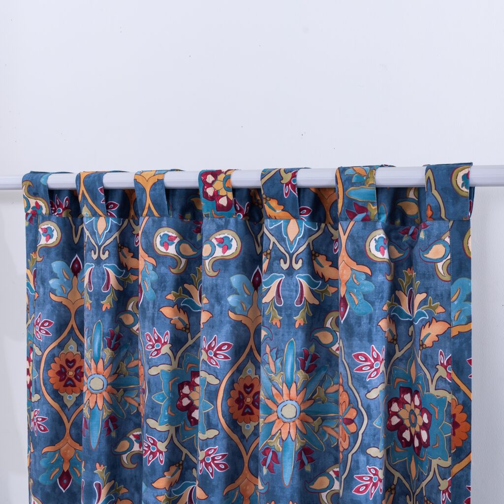 Spanish Tiles Vibrant Bohemian Print Luxury Window Curtains 2pc Set ...