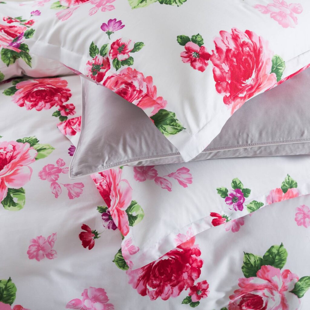Bed of Roses Duvet Cover Set Cottage Cabbage Roses Beatiful Large ...