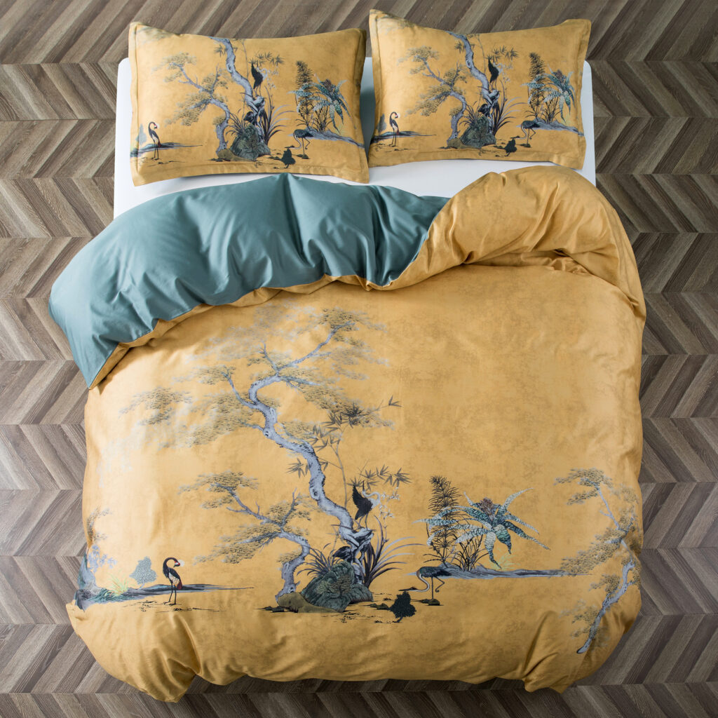 Painted Chinoiserie Garden Print Bedding 400tc Cotton Sateen Duvet ...